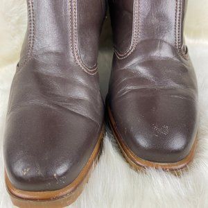 Vintage America | Shoes | Vintage 6s Cobbies Knee High Brown Leather ...